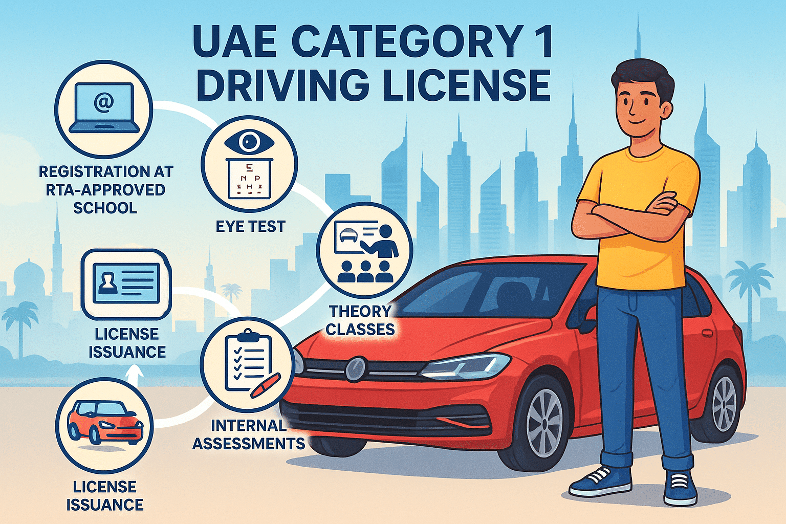 UAE Driving License Category 1: Apply at 17 & Drive