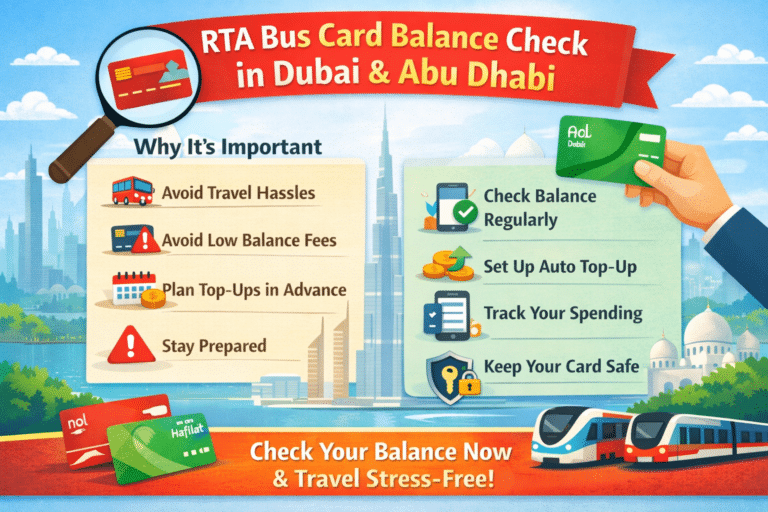 RTA Bus Card Balance Check UAE: Dubai & Abu Dhabi